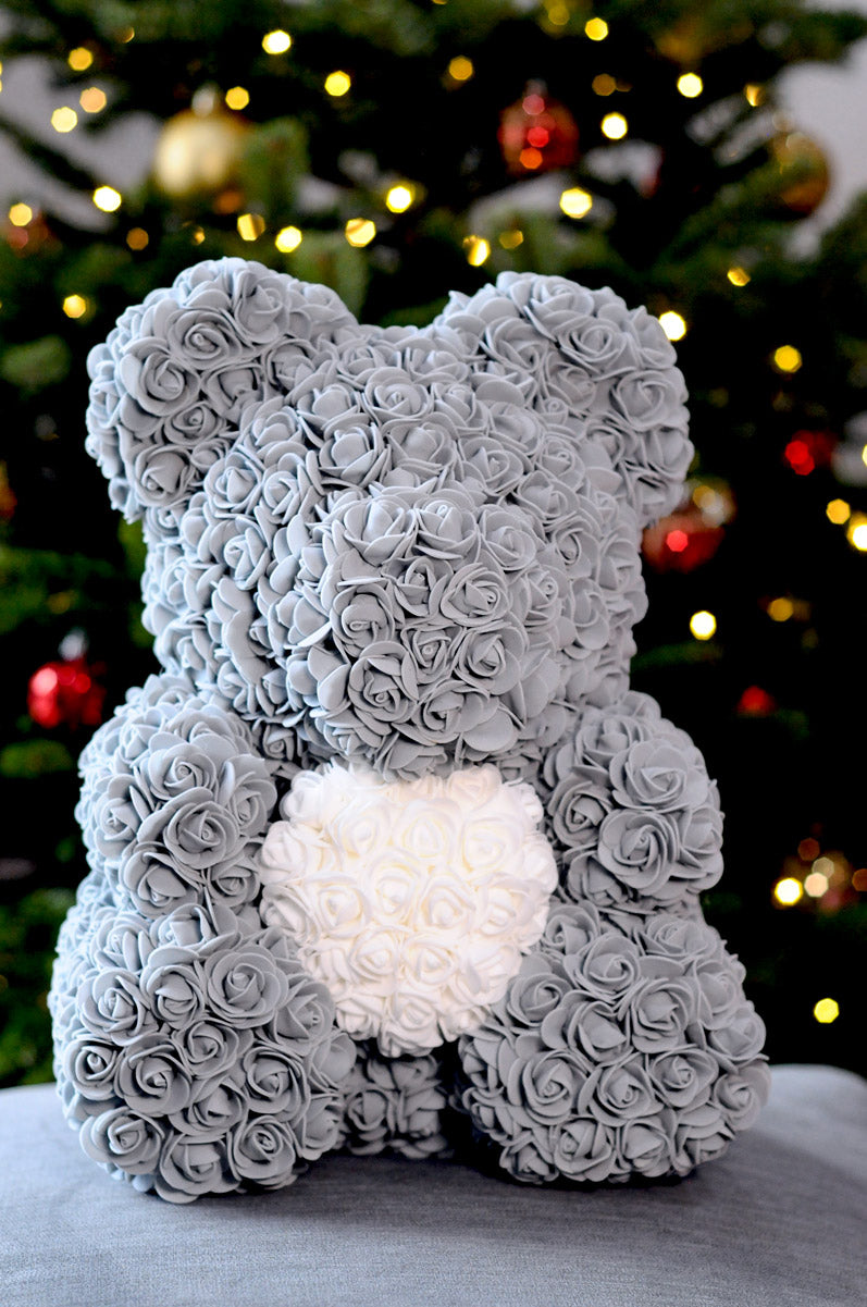 Grey rose teddy bear store